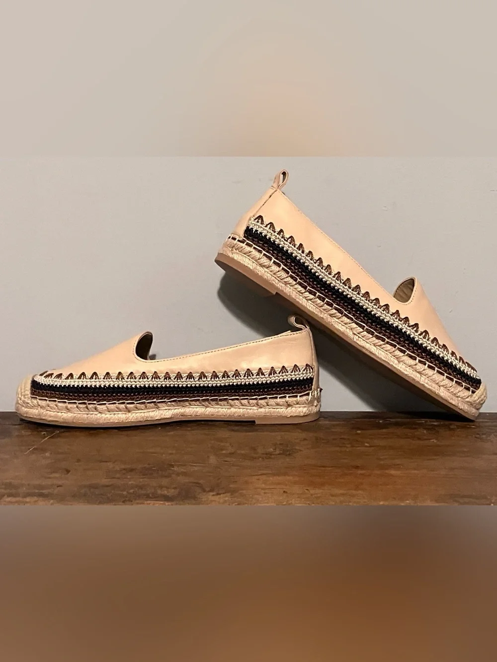 Chico's | Shoes | Chicos Giada Deco Espadrille Flats Nude Crochet ...
